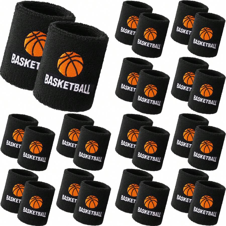 24 Pcs Sports Wristbands For Kids Basketball Wristbands Bulk Basketball ...