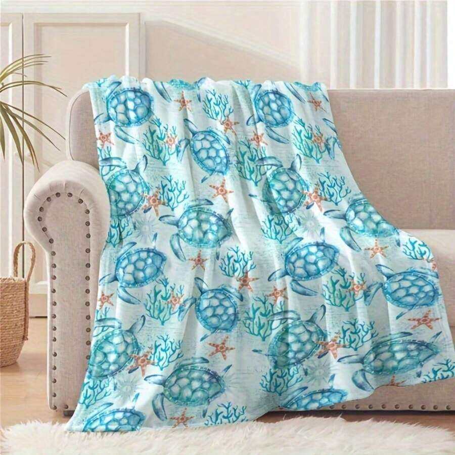 A Vibrant Ocean World, Cute Turtles And Corals, Starfish Patterns,Super ...