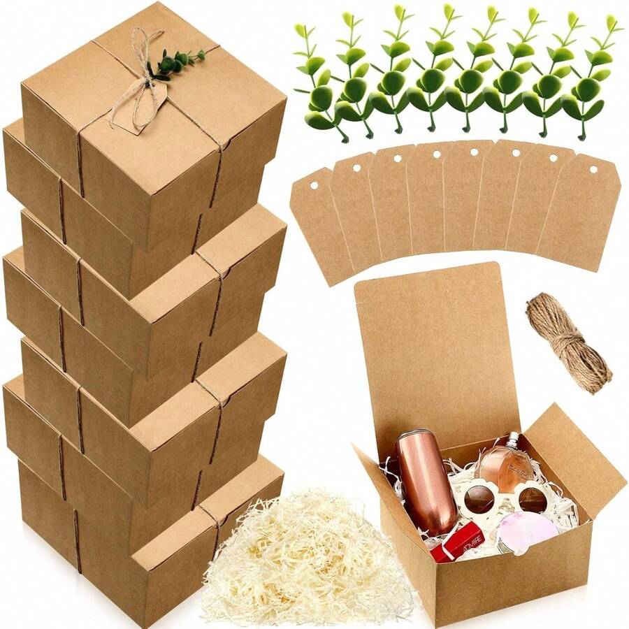 Pack Gift Boxes Set 8 X 8 X 4 Inch Paper Proposal Gifts Box With Lids ...