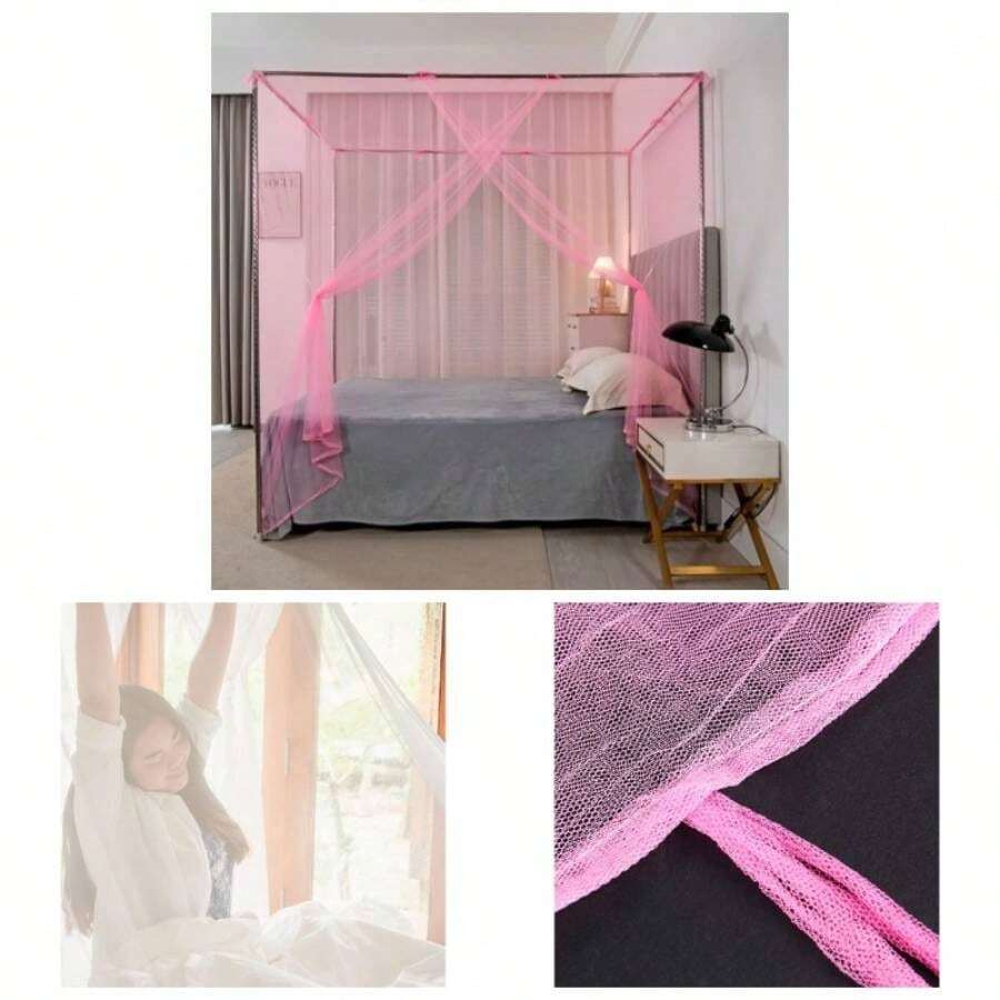 4 Corners Mosquito Net Princess Lace Poster Bedding Canopy Netting Full ...