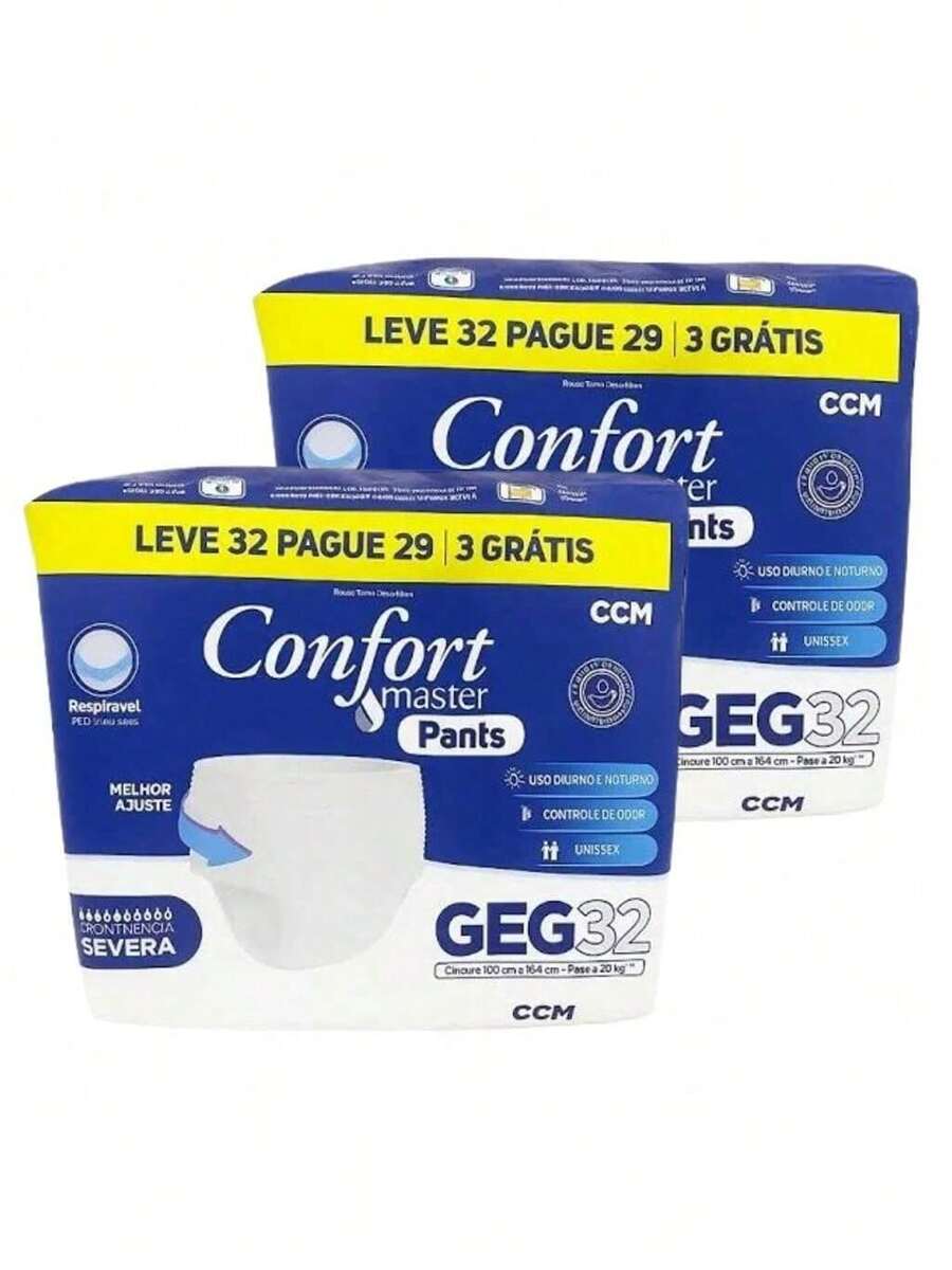 Kit 2 Diapers Disposable Geriatric Pants Adult Confort Master Pants G ...