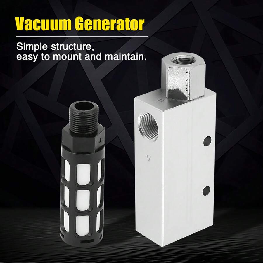 CV-20HS Pneumatic Air Exhaust Vacuum Generator Ejector With Silencer ...
