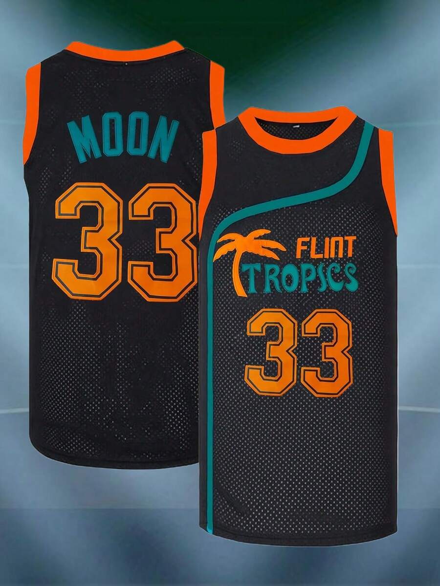 Men's #33 Moon Flint Tropics Movie Basketball Jersey Stitched | SHEIN USA