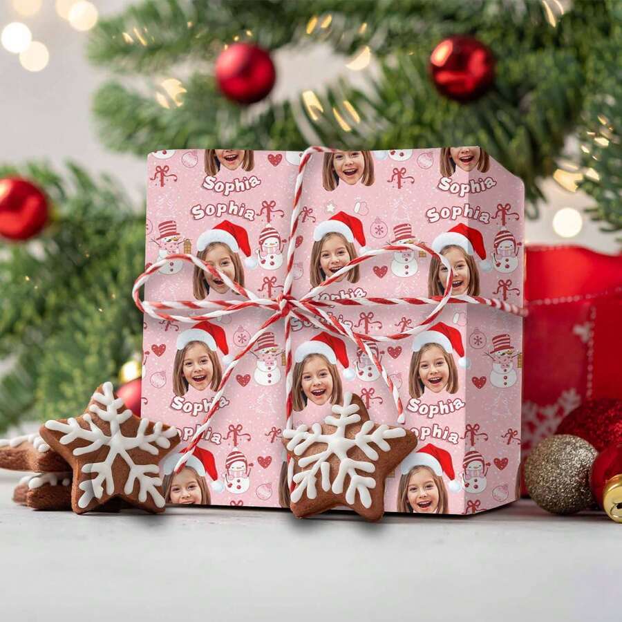 Custom Face Print Gift Wrap Paper: Personalized Birthday Wrapping For ...