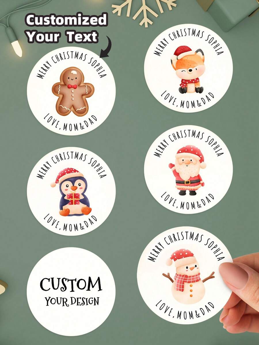 1-150PCS Personalized Christmas Stickers Gift Labels, Customized ...