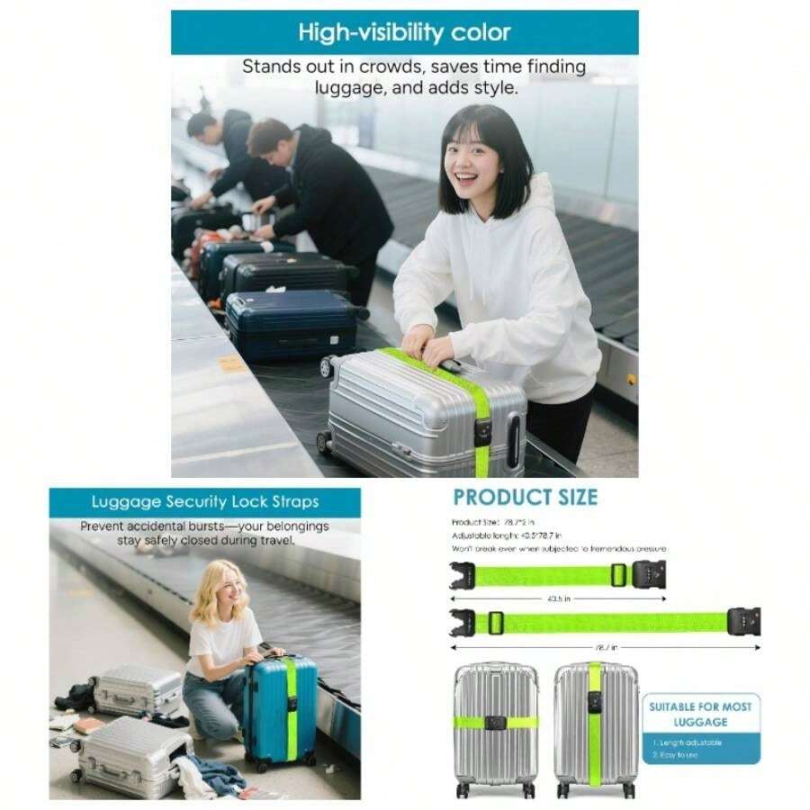 Luggage Straps Suitcases With TSA Lock, Protect Your Luggage Anti ...