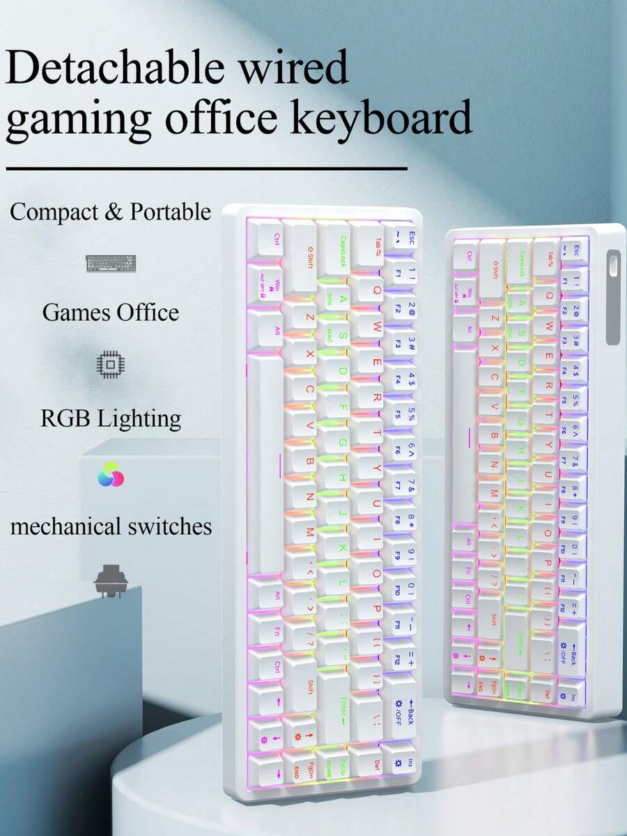 Teclado mecánico para juegos CHANGXIE F68 con RGB con cable, diseño ...