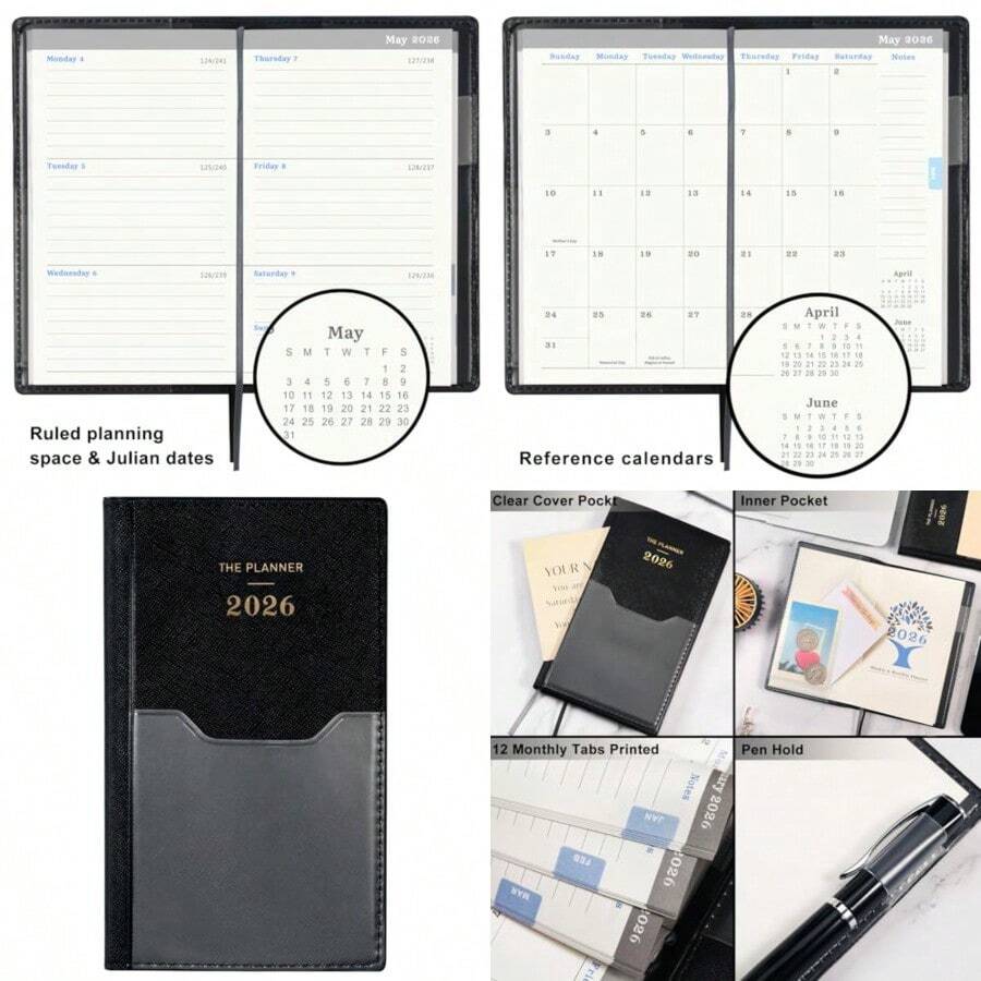 2026 Pocket Planner Pocket Calendar 2026 For Purse 6.4" X 3.8" JAN ...