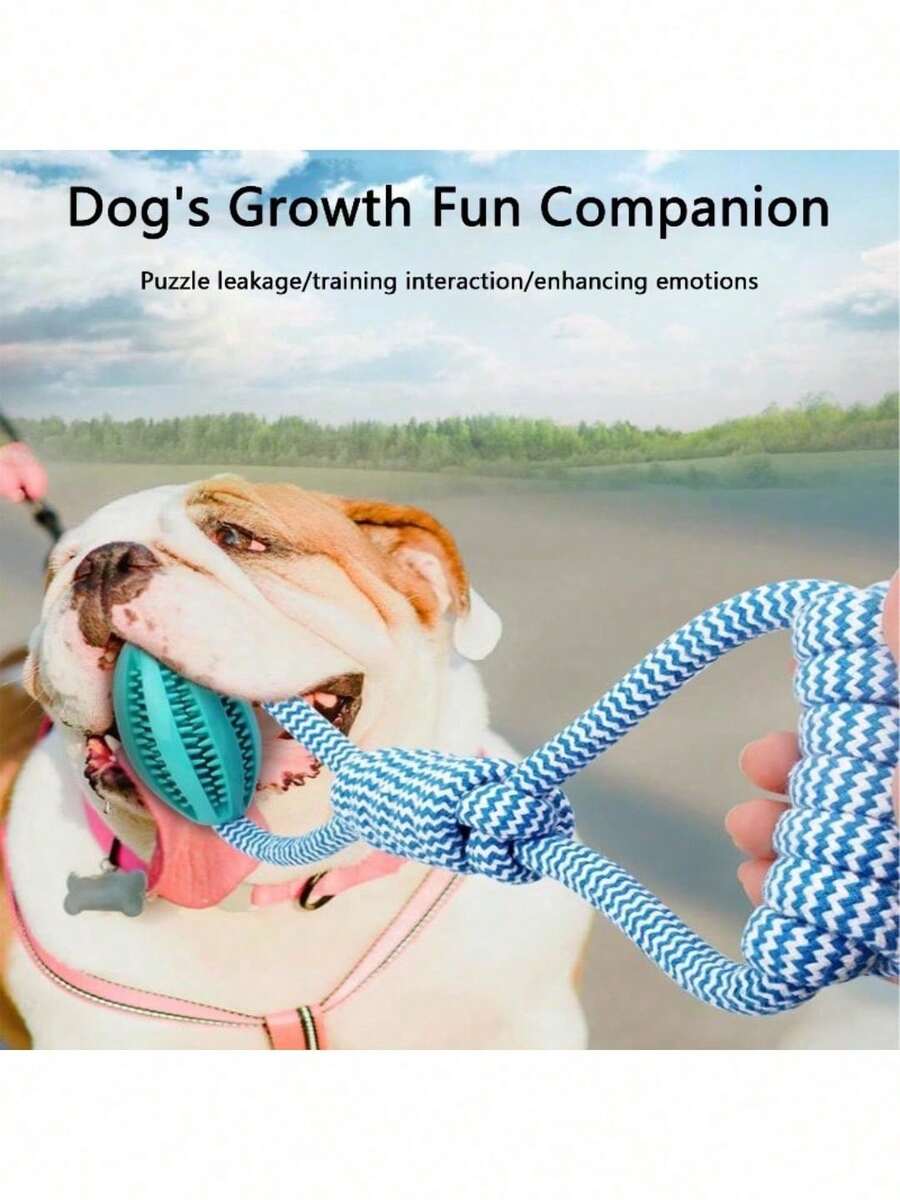 1pc Dog Interactive Rocket Knot Chew Ball Toy – Dual Modes For Tug-Of ...