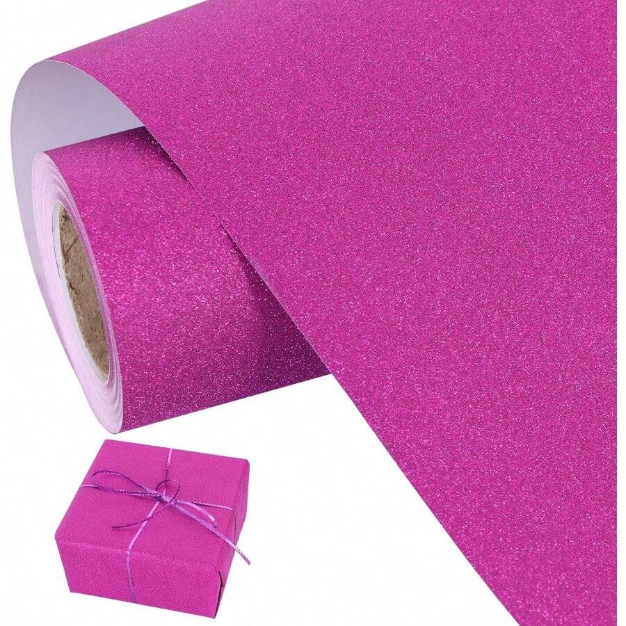 Ot Pink Glitter Gift Wrapping Pr Roll Solid Color Rkle Bulletin Board ...