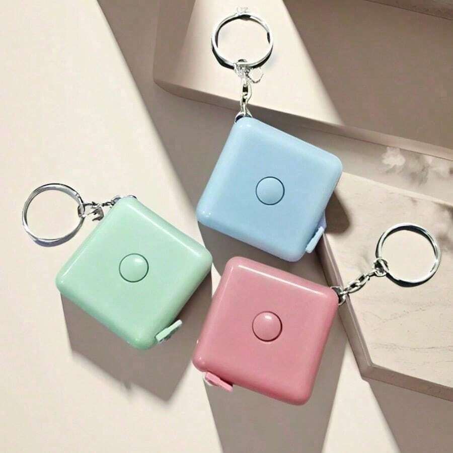 1PC Daily Candy Color Mini Tape Measure, Automatic Telescopic Plastic ...