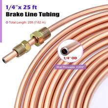 1/4 25 Ft Brake Line Tubing Kit Copper Coated Flexible Line Tube ...