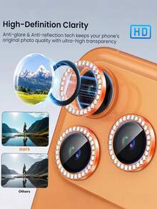 3 Stücke für iPhone 17 Pro Max 16 15 14 Glitzer Kamera Linsen Schutz ...