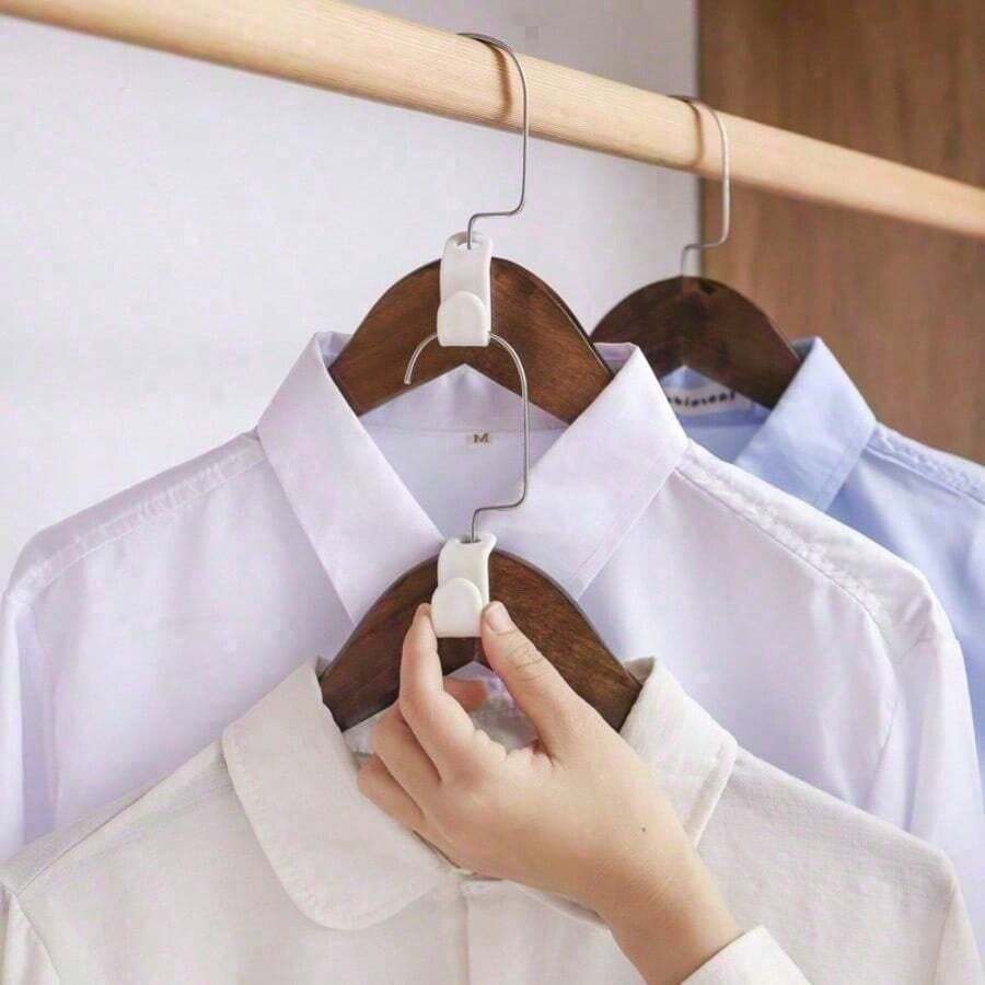 1pc Plastic Hook, Hanger Connection Hook, Multi-Functional Wardrobe Drying Rack Superimposed ...