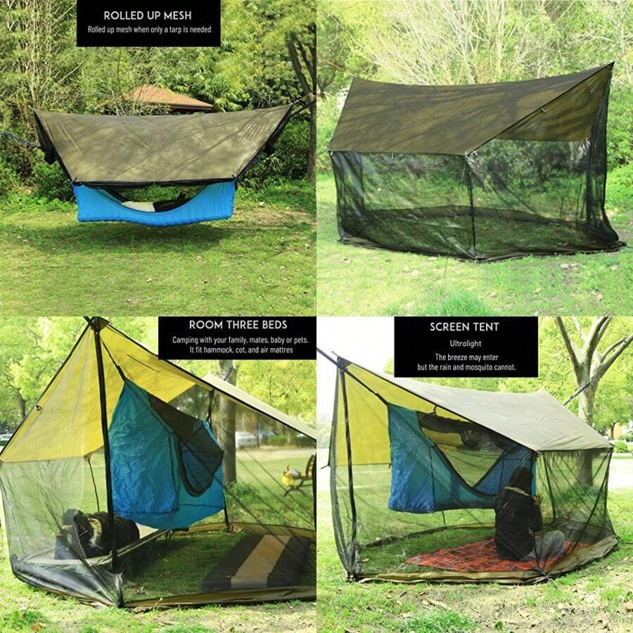 Preself Ultralight No Bug Screen House For Hammock Canoe Picnics ...