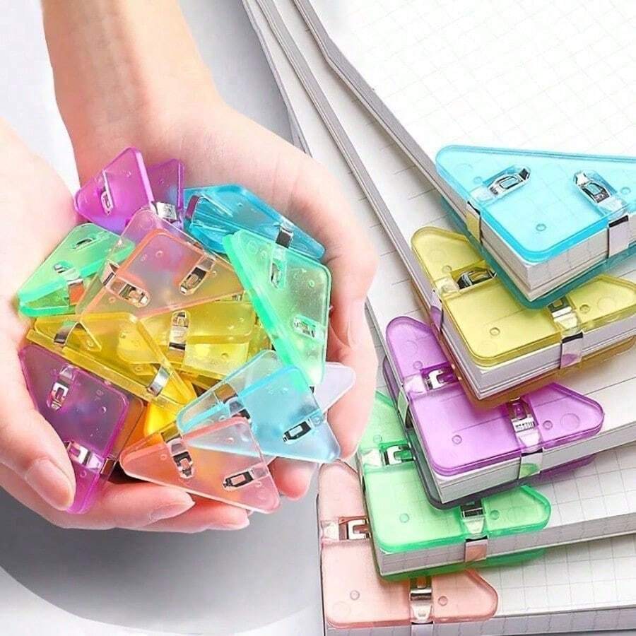 10 Pieces Corner Paper Clips, Plastic Paper Corner Clips, Cute Books ...