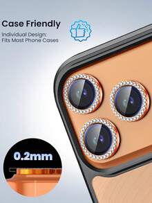 3 Stücke für iPhone 17 Pro Max 16 15 14 Glitzer Kamera Linsen Schutz ...