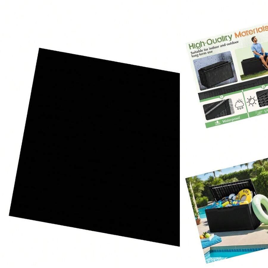 Classic 100 Gallon Black Resin Deck Box With Cushions, Lockable Storage ...