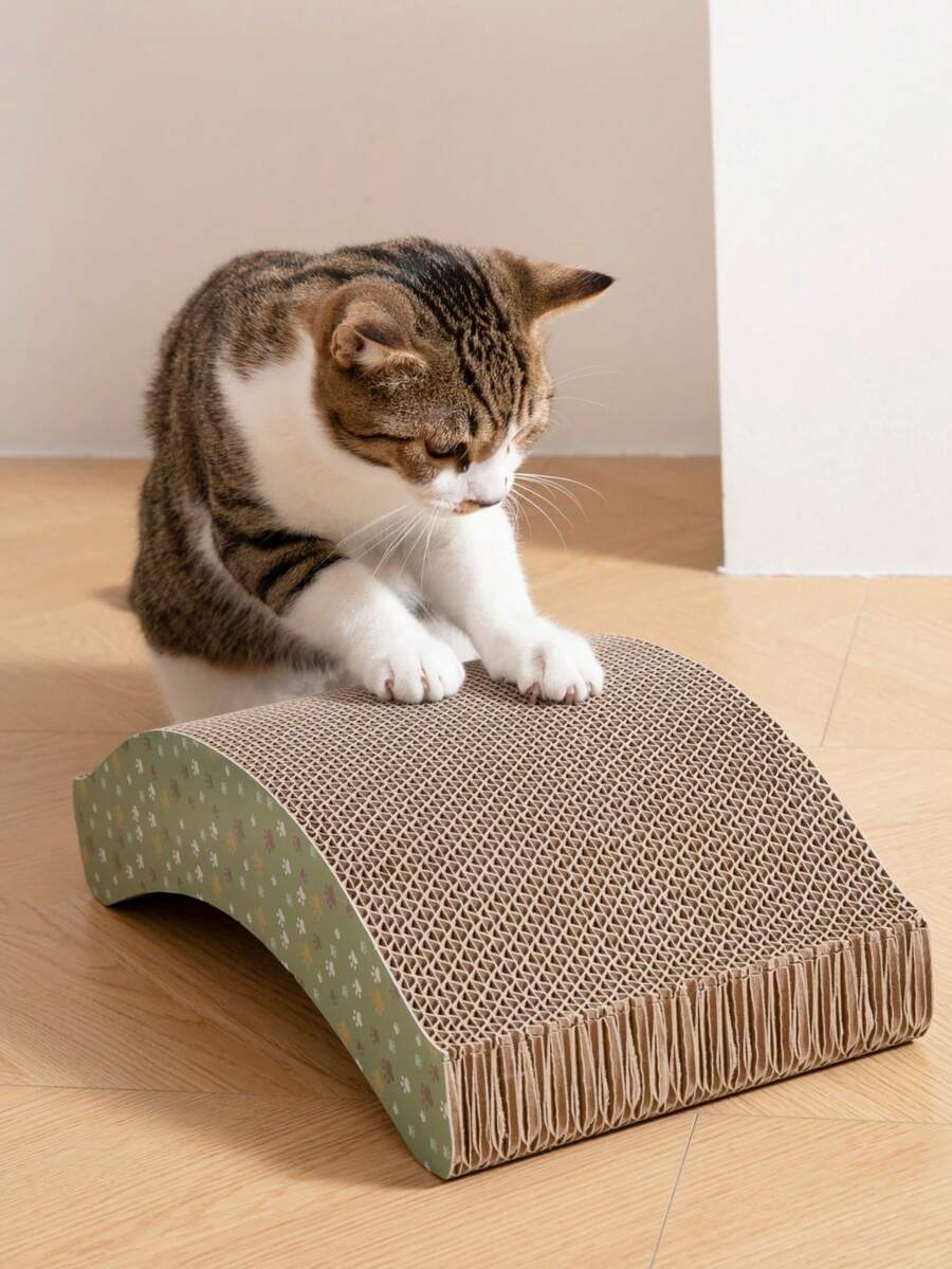 1 Pc Curved Cat Scratch Board Made Of Corrugated Paper, Wear-Resistant ...