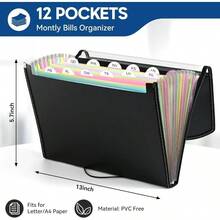 12 - Pocket - Expanding File - Folder, Accordion - File - Organizer, A4 ...