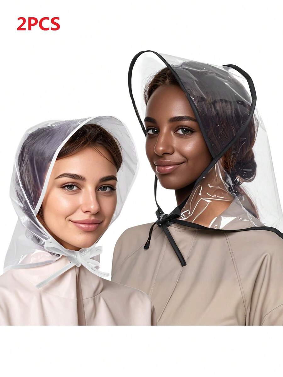Women's Rain Bonnet With Visor Clear PVC Waterproof Plastic Rain Bonnet ...