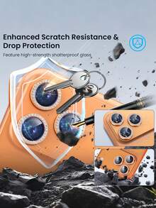 3 Stücke für iPhone 17 Pro Max 16 15 14 Glitzer Kamera Linsen Schutz ...