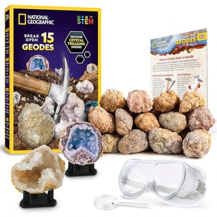 National Geographic Break Open 15 Premium Geodes With Goggles Detailed ...