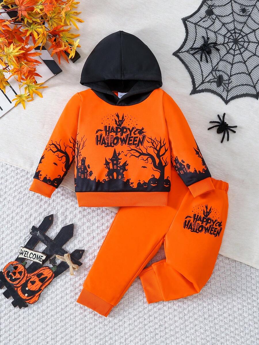 Halloween Series Outdoor Baby Boy 2pcs Set: Long Sleeve Hooded ...