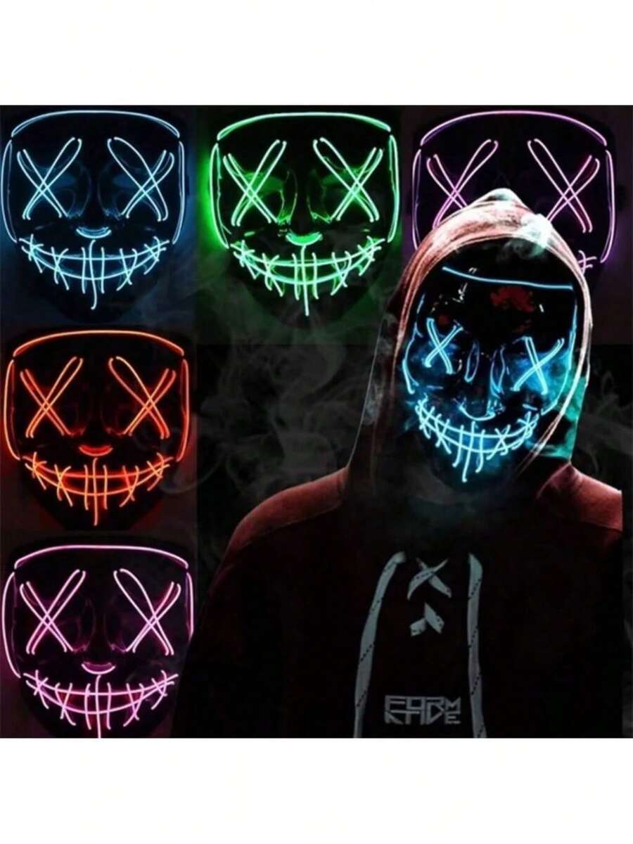 Led Neon Mask Cosplay The Purge For Halloween Party | SHEIN Schweiz