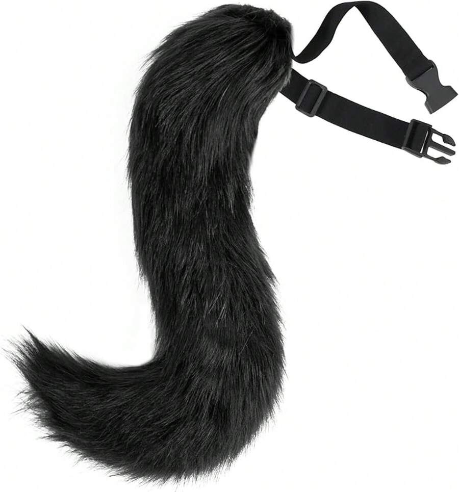 DRESHOW Fox Fur Tail Fake Fur Tail Dog Tail Cosplay Party Costume Super ...