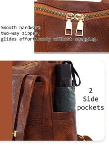 [US-Based Shipping]Brown Large Capacity Fashionable And Simple Splicing ...
