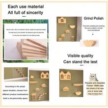 PPXCZZ Wall Mount Cat Furniture Solid Wood Cat Climbing Frame Set ...