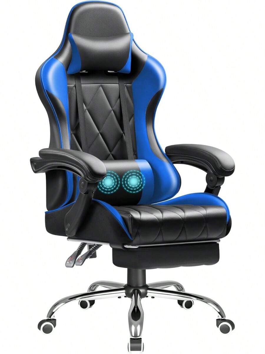Shahoo Gaming Chair With Footrest And Massage Lumbar Support, Computer ...