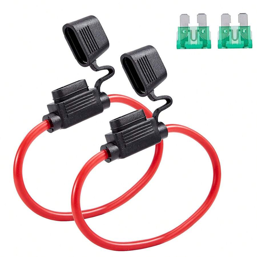 12 AWG Inline Fuse Holder - 12 Gauge Fuse Holder For 30A Blade Fuse (2 ...