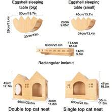 PPXCZZ Wall Mount Cat Furniture Solid Wood Cat Climbing Frame Set ...