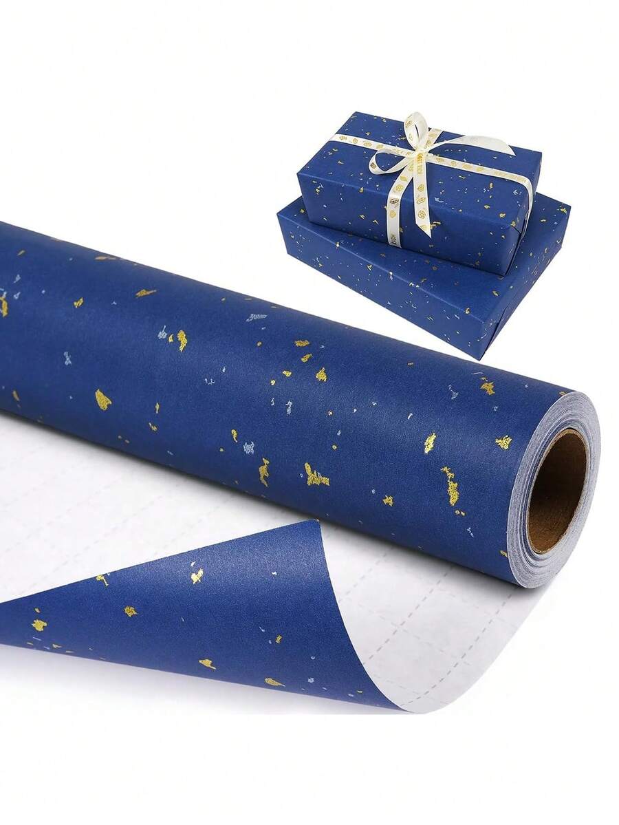 1 Roll Navy Blue Wrapping Paper,Sky Starry Blue Gift Box Packaging ...