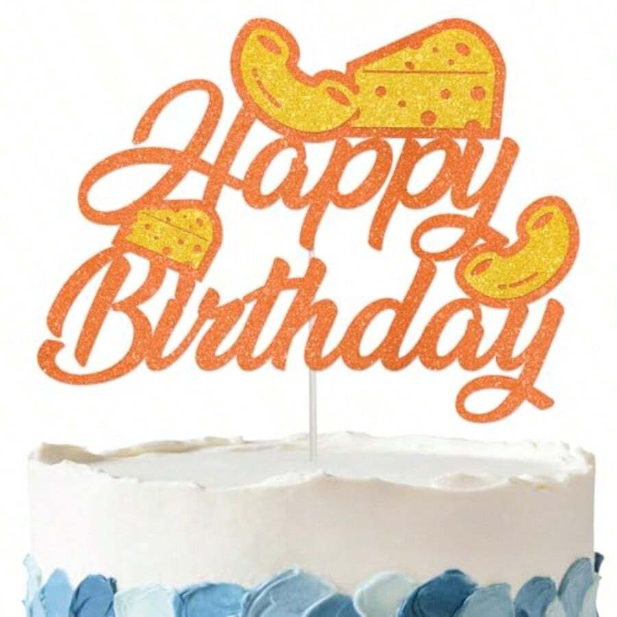Daroni And Cheese Birthday Cake Topper Glitter And Cheese Themed ...
