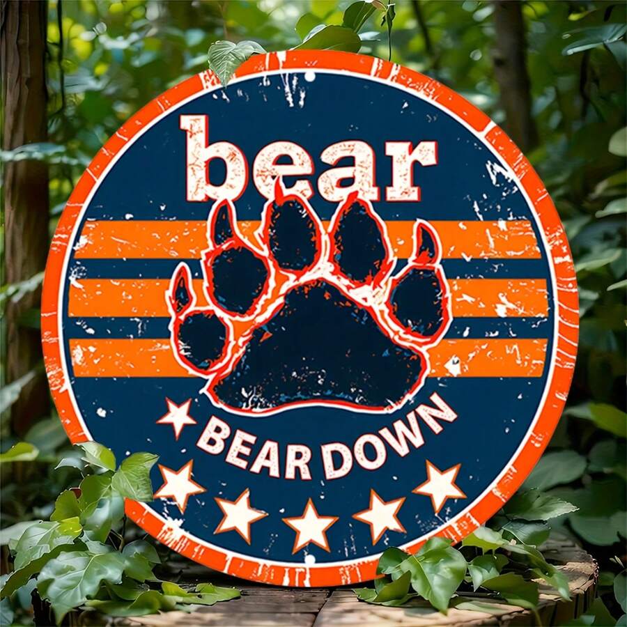 1pc Vintage Football Team Badge Round Aluminum Metal Sign 7 8x7 8 In ...