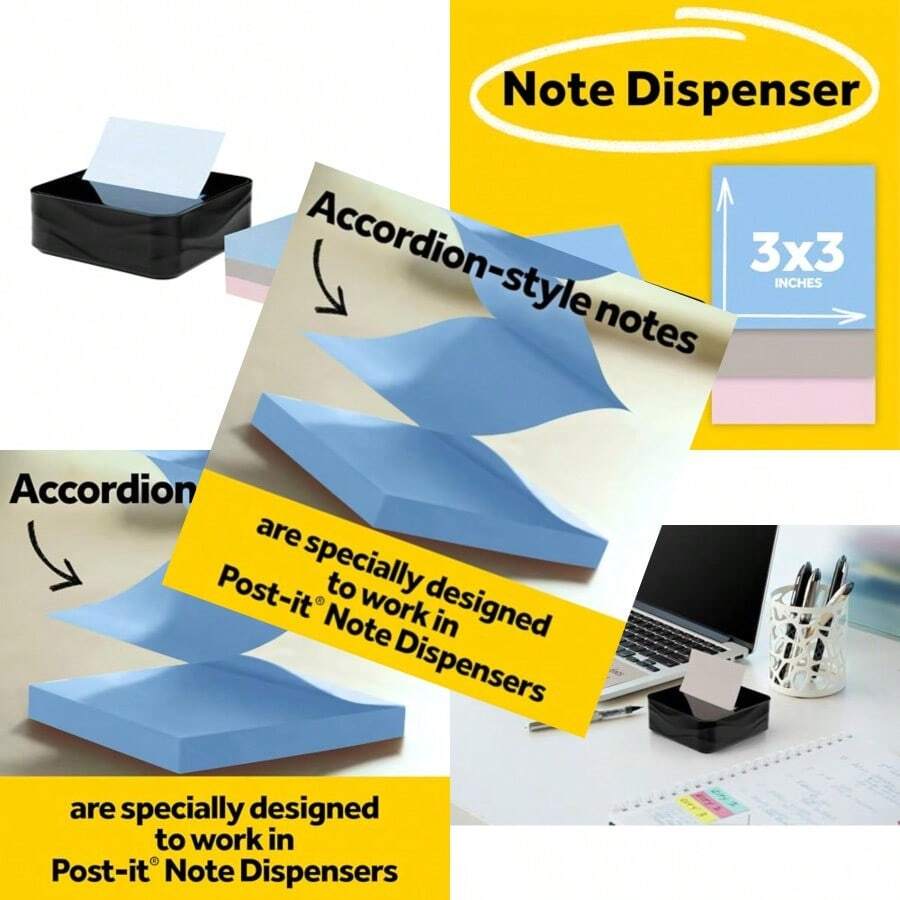Postit Note Dispenser Modern Black Pack Includes Dispenser And 3 Er ...