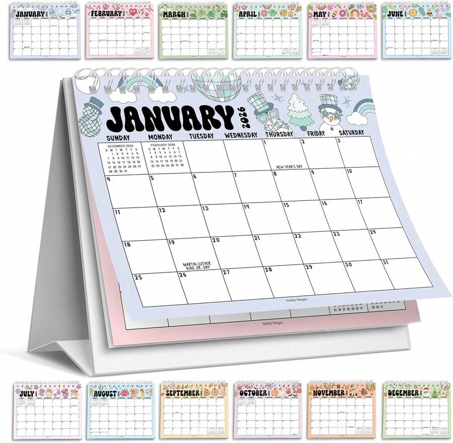 Small Desk Calendar 2026-2027 - Standing Flip Desk Calendars 2026, 18 ...