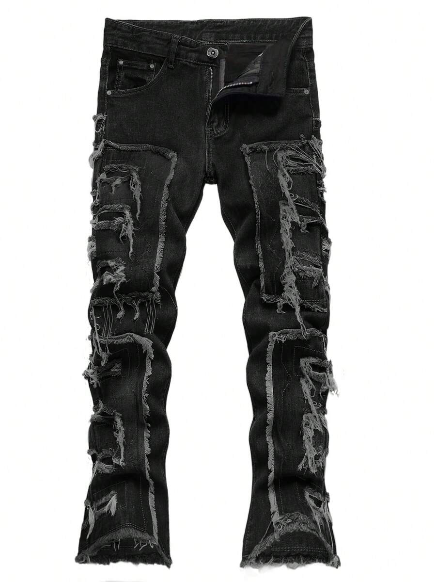 Jeans de moda con diseño rasgado, ajuste ceñido y cómodo, elásticos ...