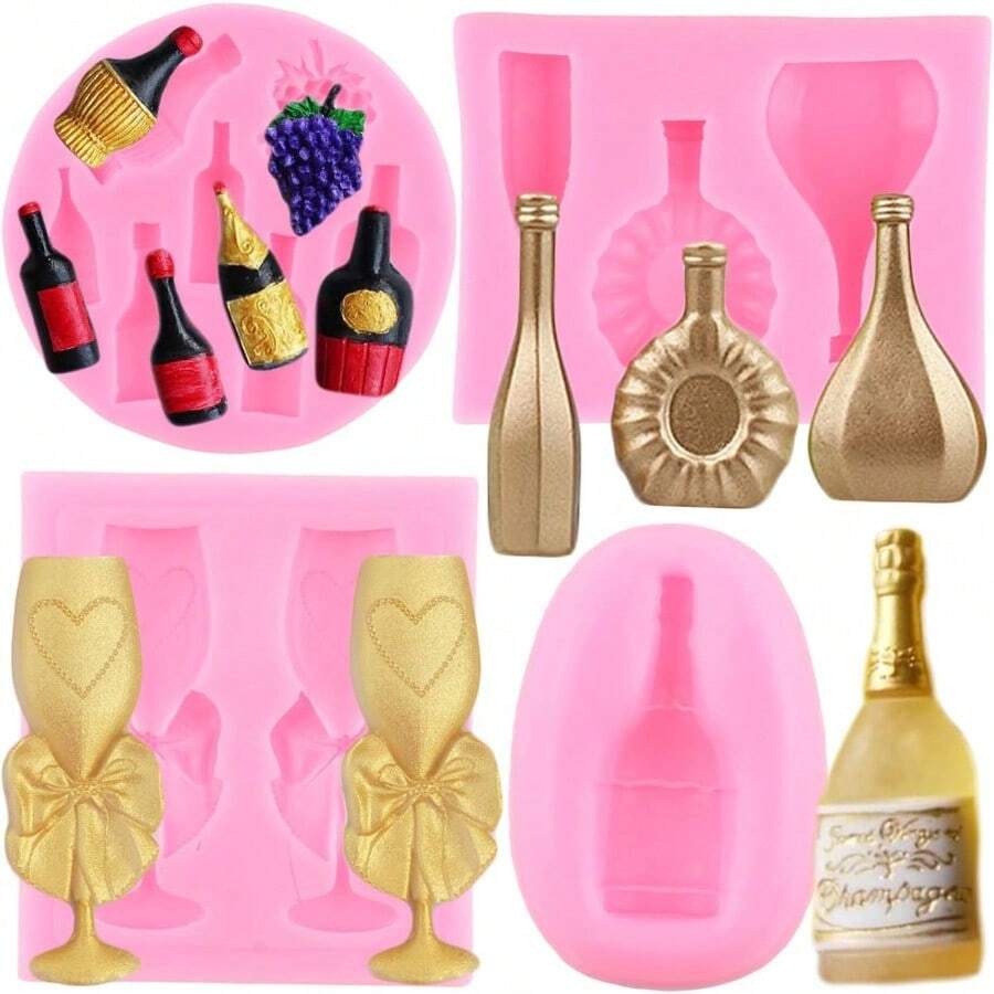 Moldes de silicona para botellas de vino DWine, moldes para vasos de ...