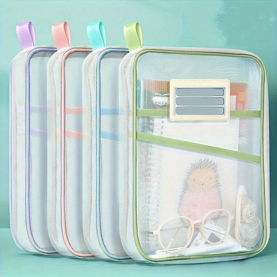 1pc Zipper File Folder - Durable Nylon File Storage, Large Opening ...