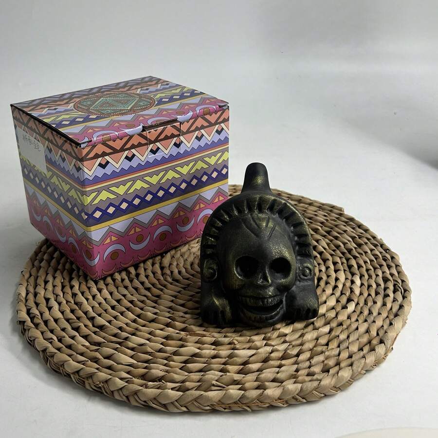 Gold Lion Face Whistle, Mayan Cultural Symbol, War Whistle, Whistle ...