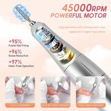 Amoladora de uñas eléctrica de 45,000RPM, máquina de taladro de uñas ...