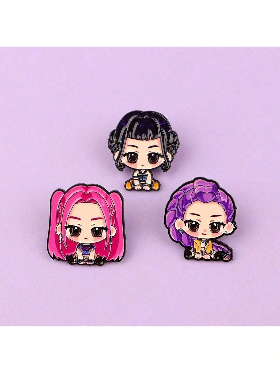 Tachimi 1pc Kpop Anime Character Brooch, Cartoon Clothing Backpack Pin ...