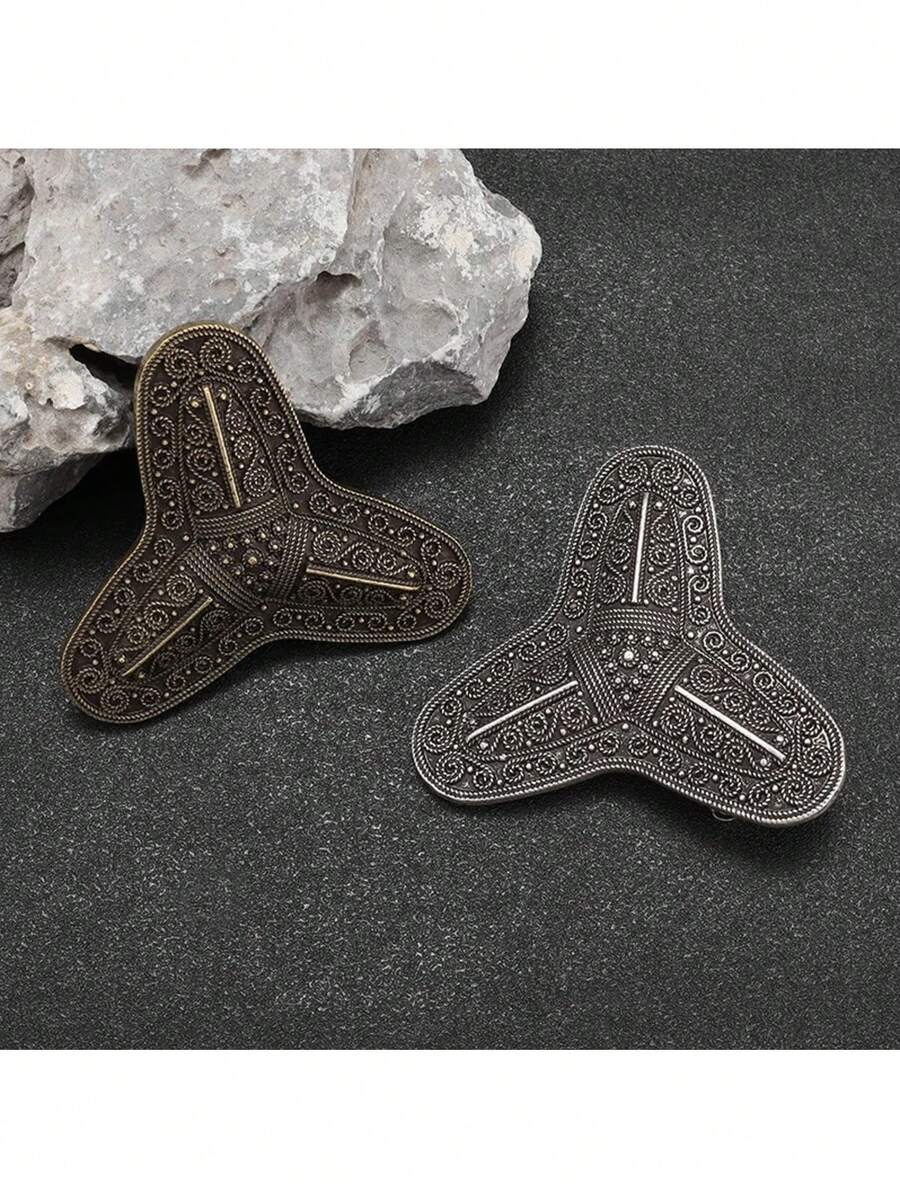 1pc Retro Punk Men's Brooch Accessory Trinity Celtic Knot Rune Pins ...