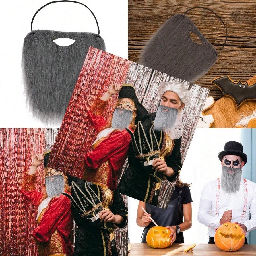 Fake Beards Old Man Mustache Realistic Beard Costume Funny Whisker ...