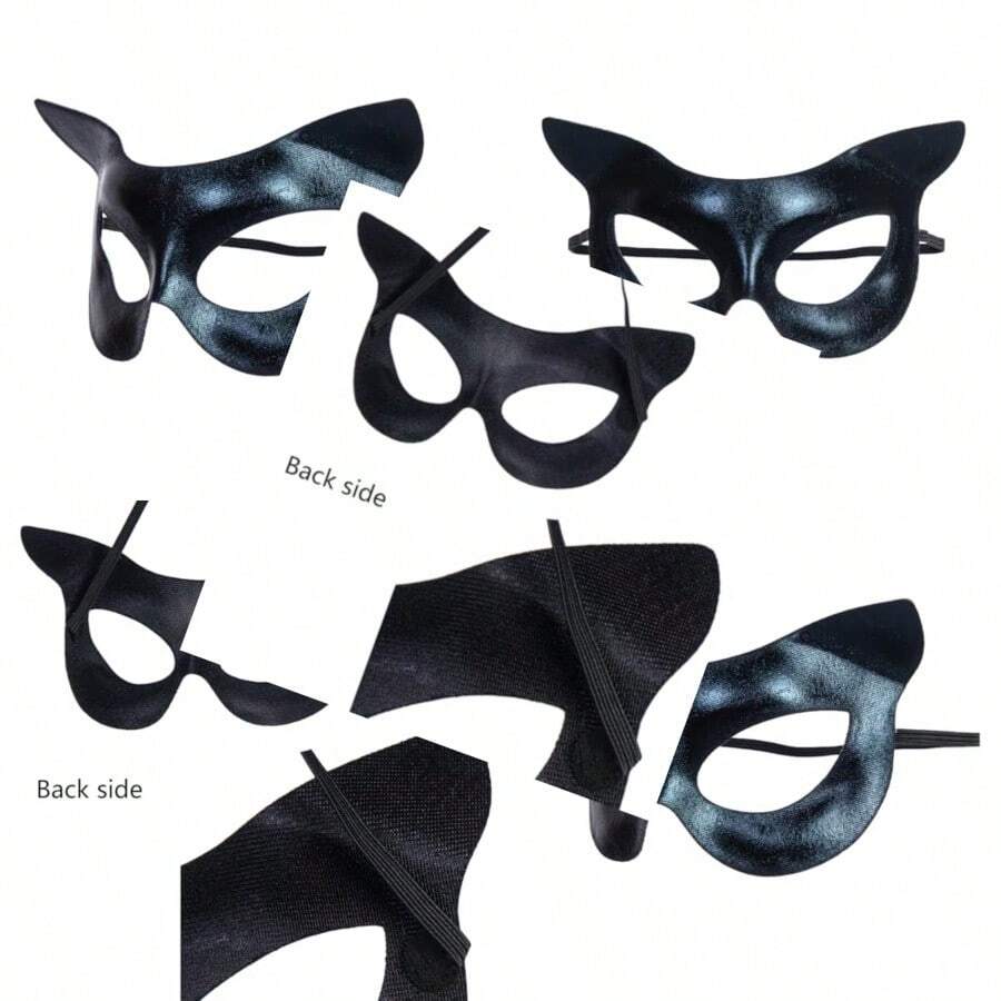Women Cat Mask Black Cat Mask Half Face Cat Masks For Halloween Party ...