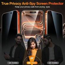 Film Shield [5 In 1] 3pcs Full Screen Anti-Peep Tempered Glass ...